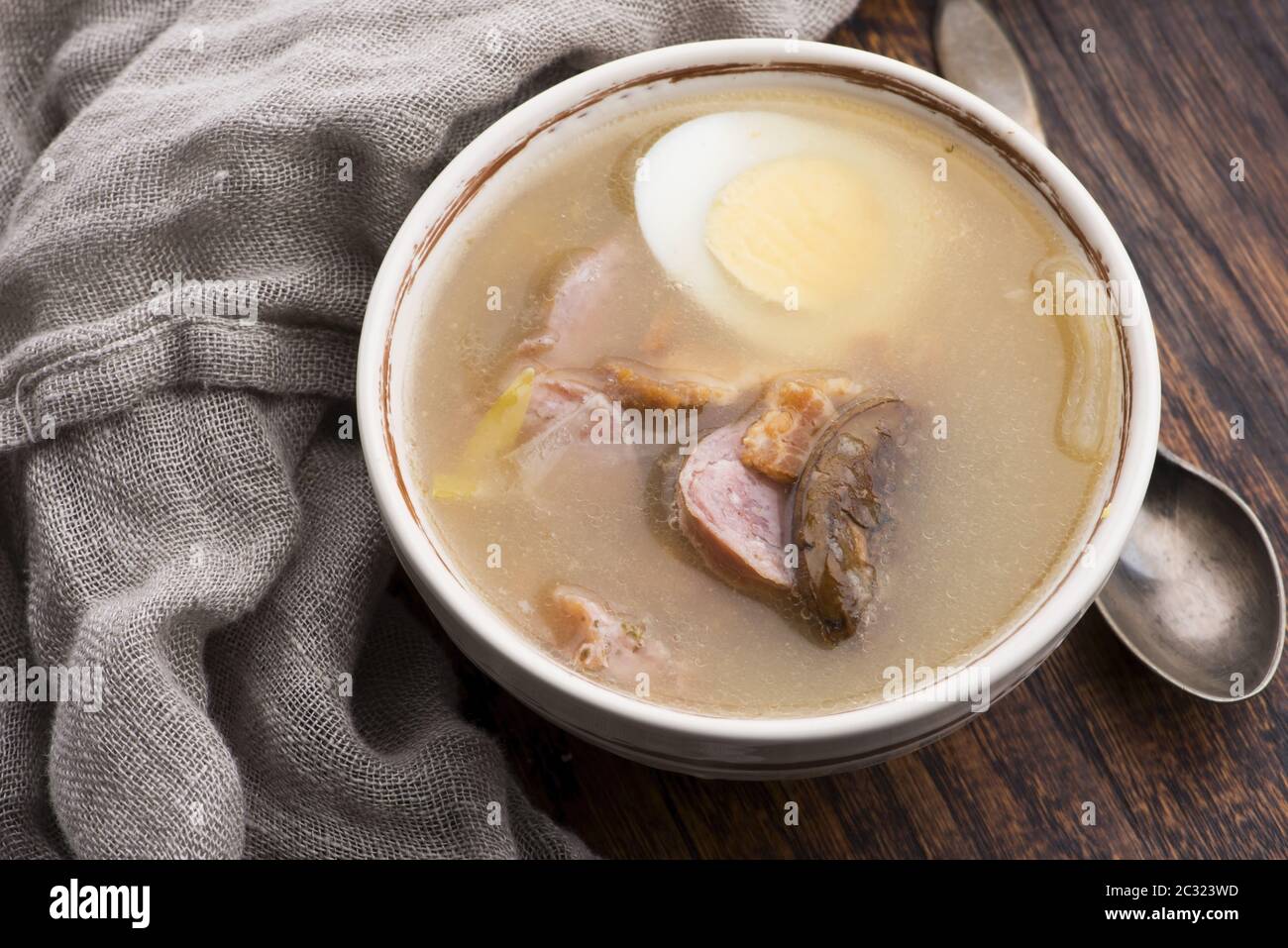 The sour soup made of rye flour Stock Photo - Alamy