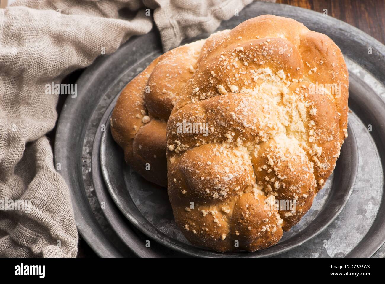 Two loaves of Sweet Challah Bread Stock Photo - Alamy