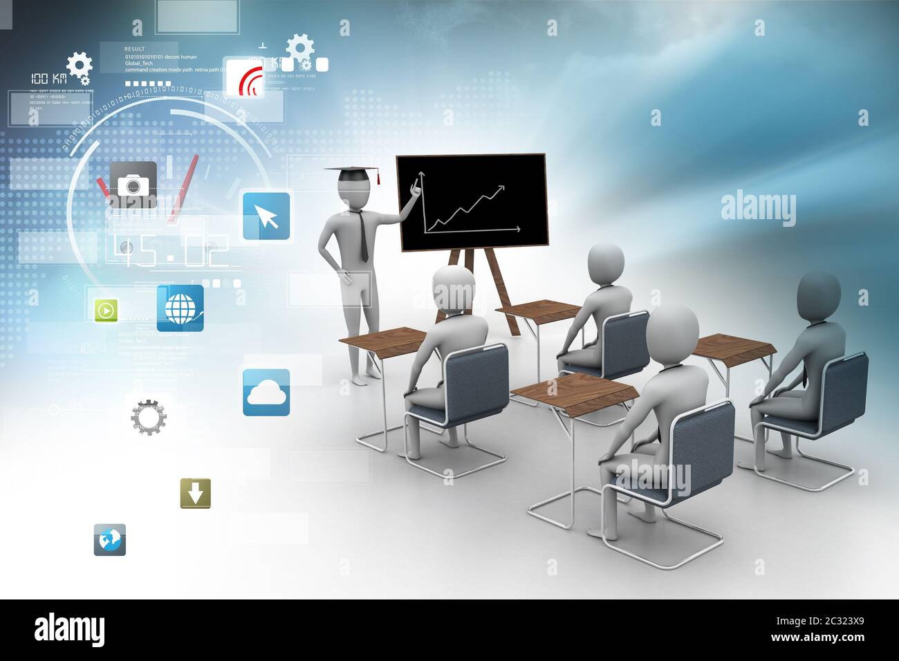 3d man teaching the people Stock Photo - Alamy