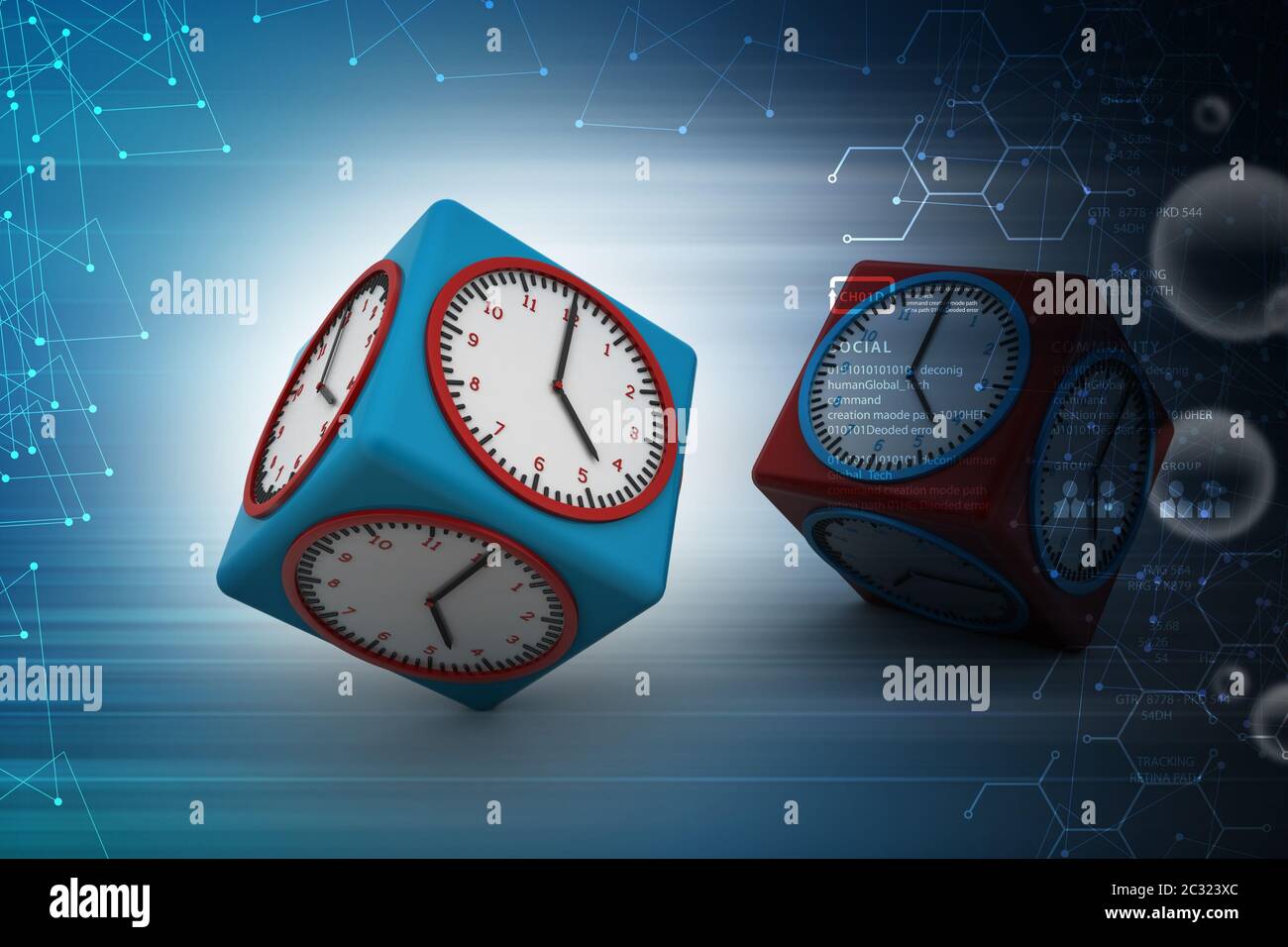 3d illustration of watch in cube Stock Photo - Alamy