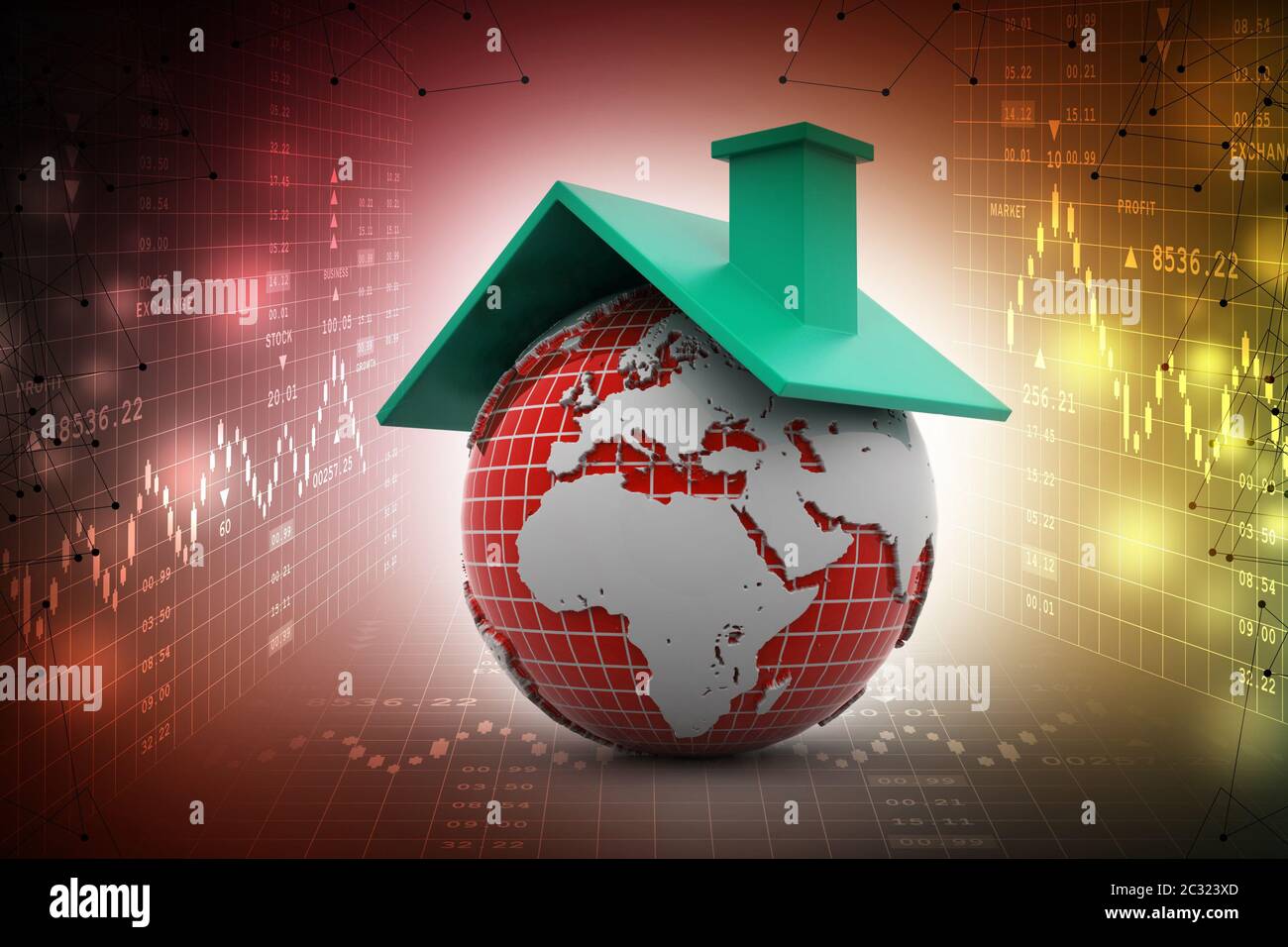 Earth with roof Stock Photo - Alamy