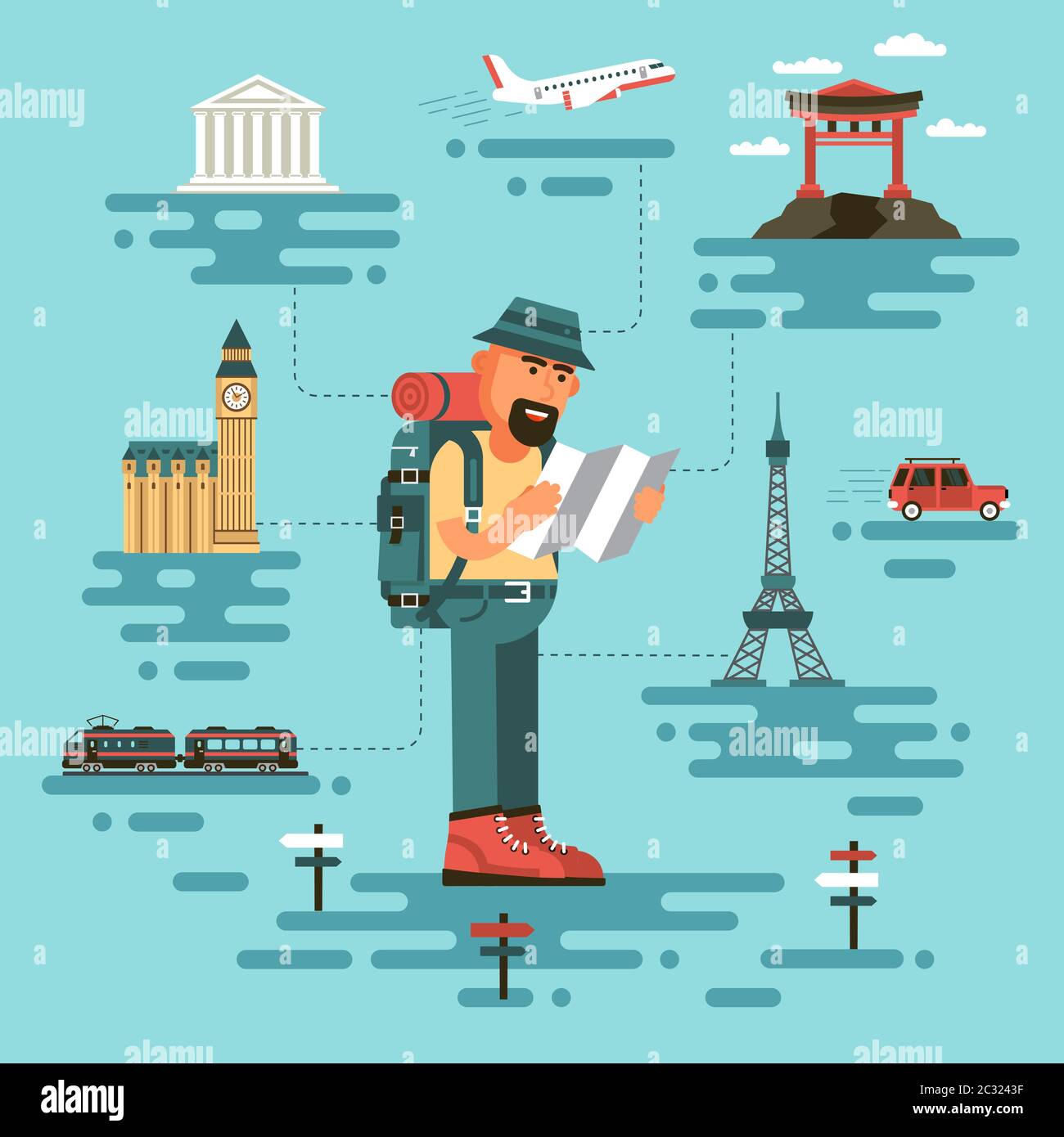 Touristic discovery Stock Vector Images - Alamy