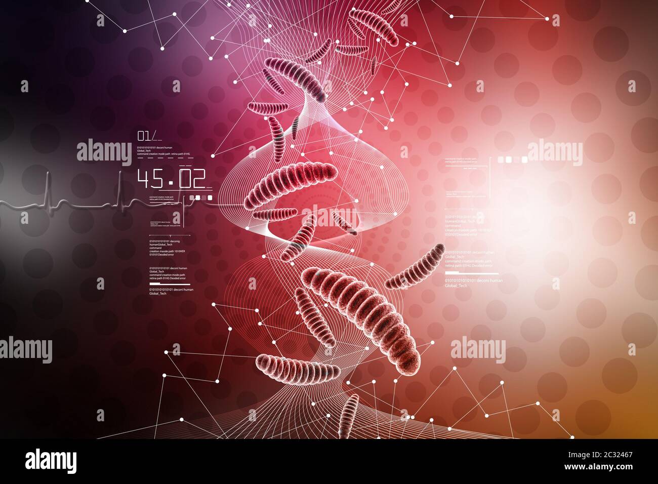 3d model of bacteria Stock Photo - Alamy