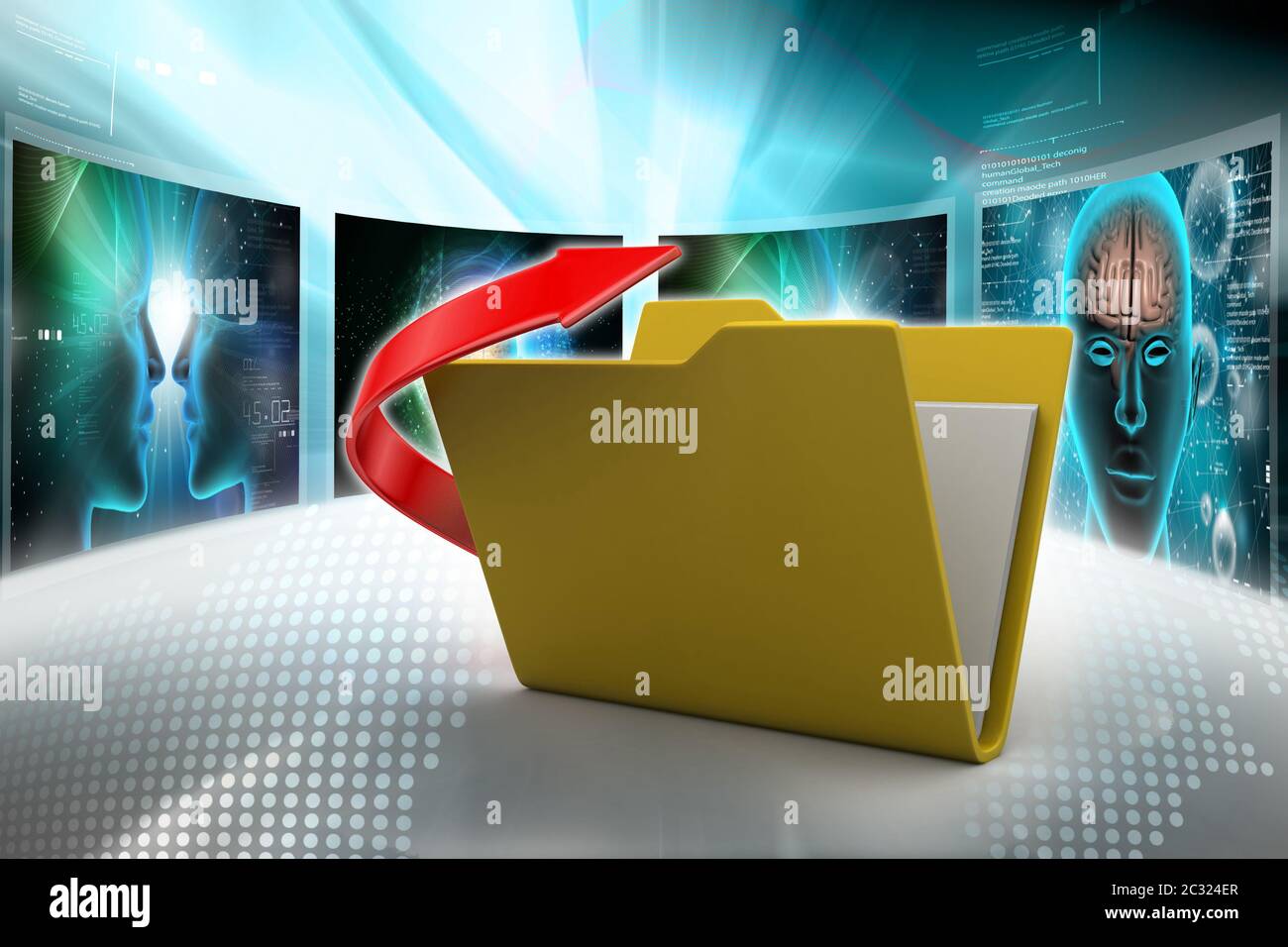 File folder with arrow Stock Photo - Alamy