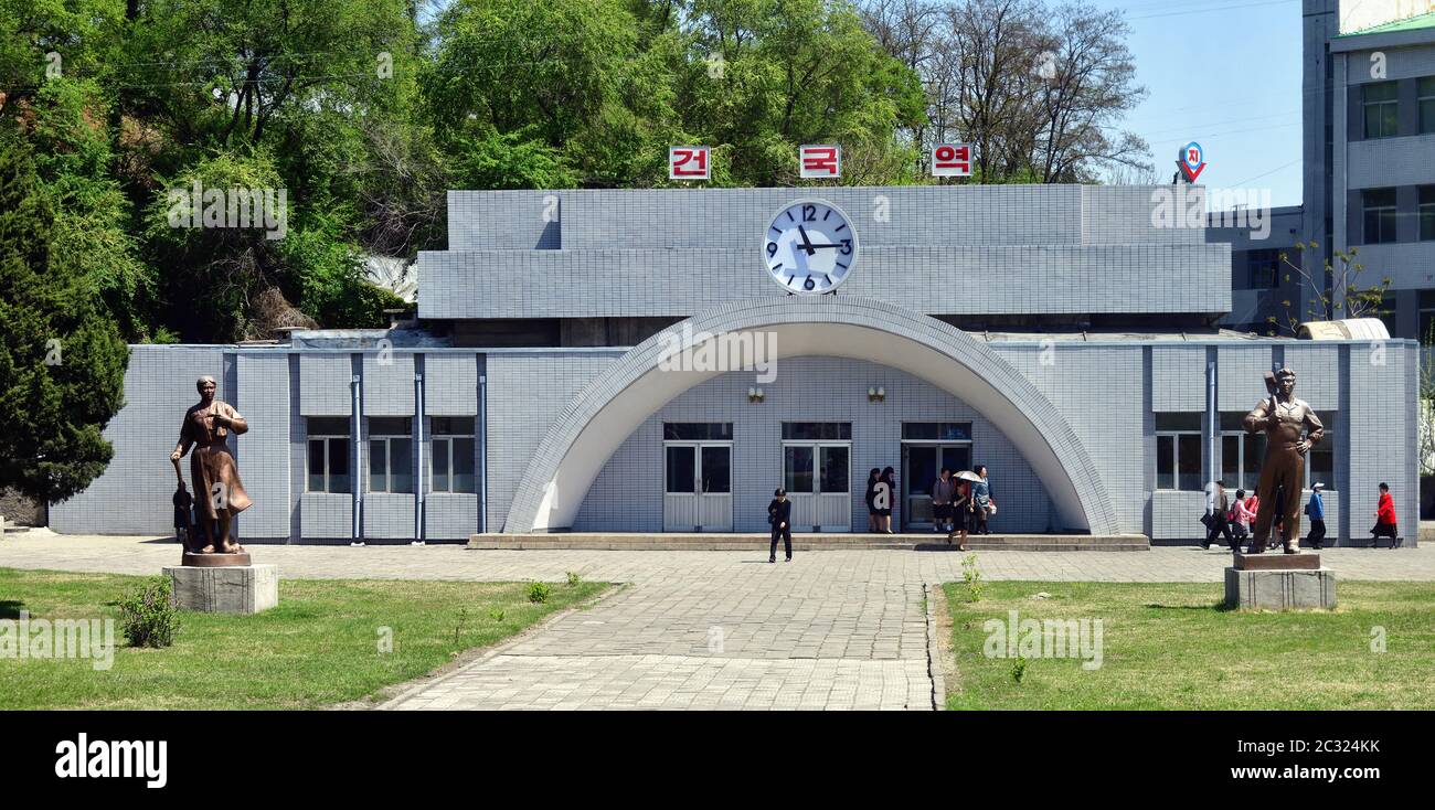 Pyongyang, North Korea - May 2, 2019: View on the building of the the ...