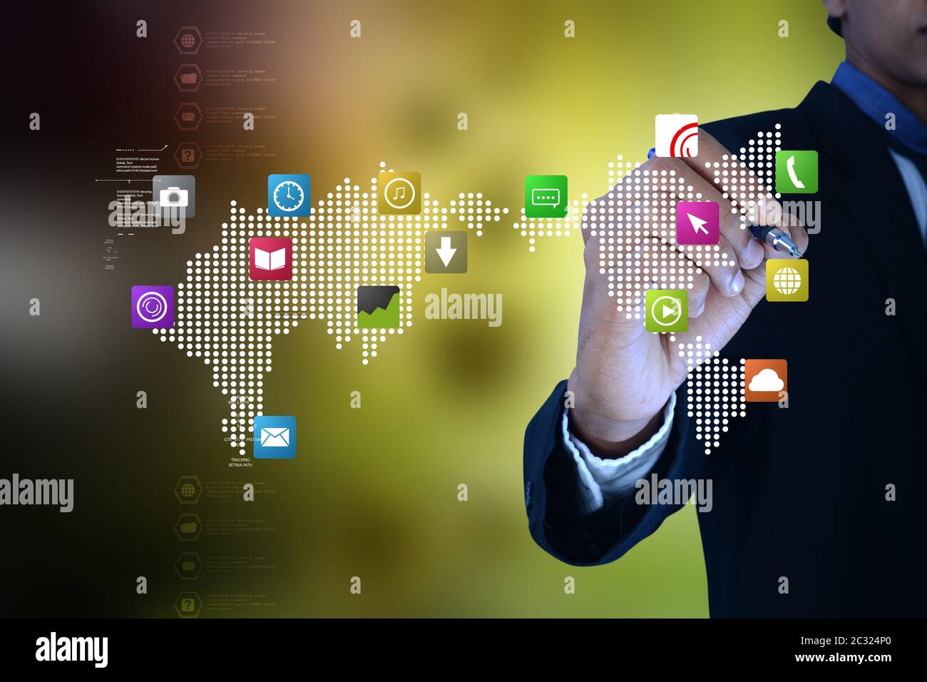 Man showing social media concept Stock Photo - Alamy