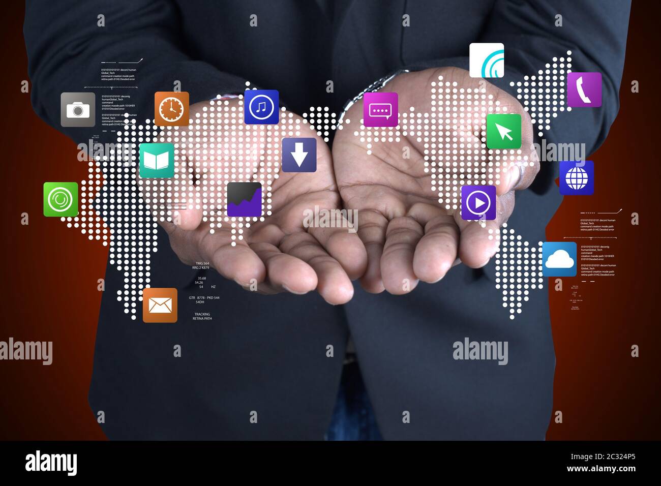 Man showing social media concept Stock Photo - Alamy