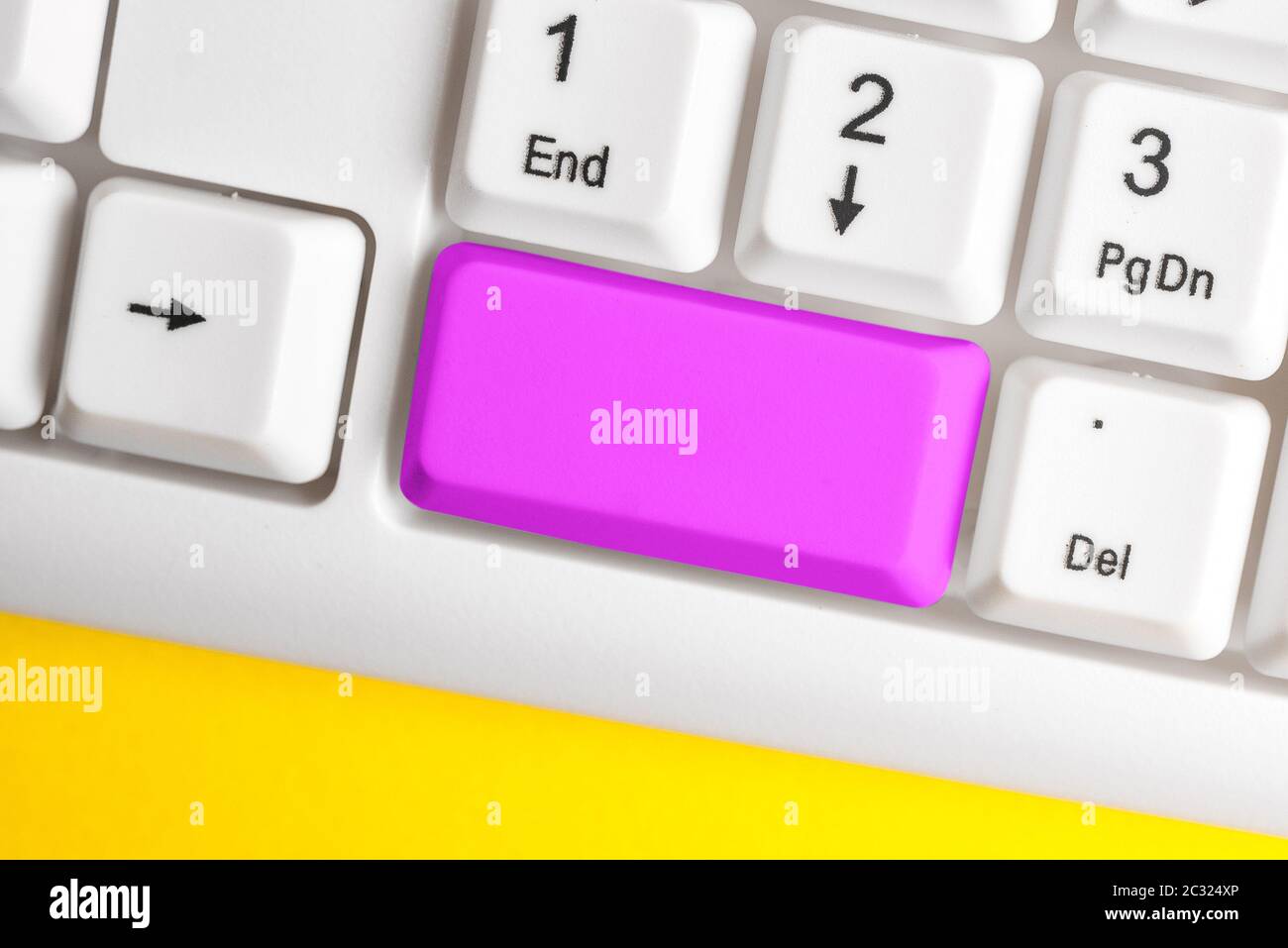 Different Colored Keyboard key With Accessories Arranged On Empty copy ...