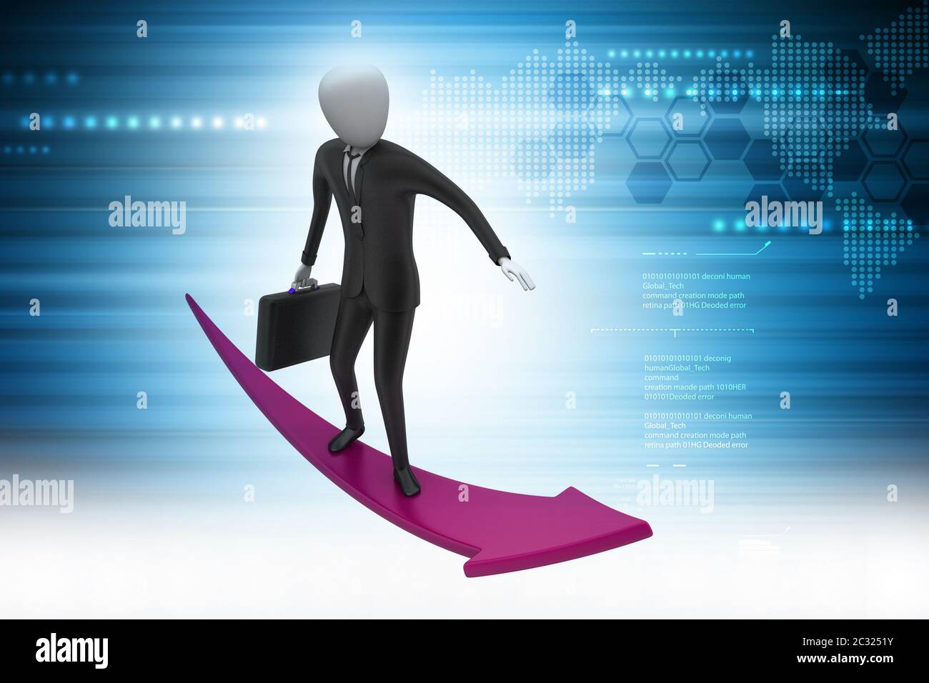 3d man flying with arrow Stock Photo - Alamy