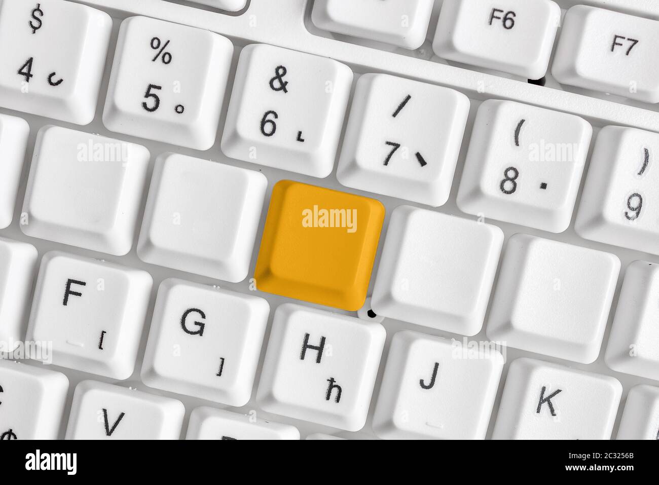 Different Colored Keyboard key With Accessories Arranged On Empty copy ...