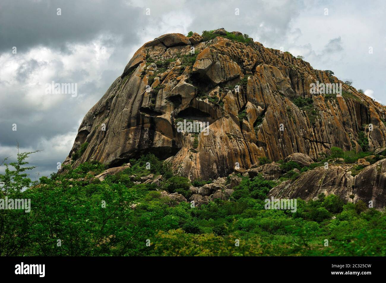 View of curious stone mountain The Quixadá Monoliths Natural Monument ...