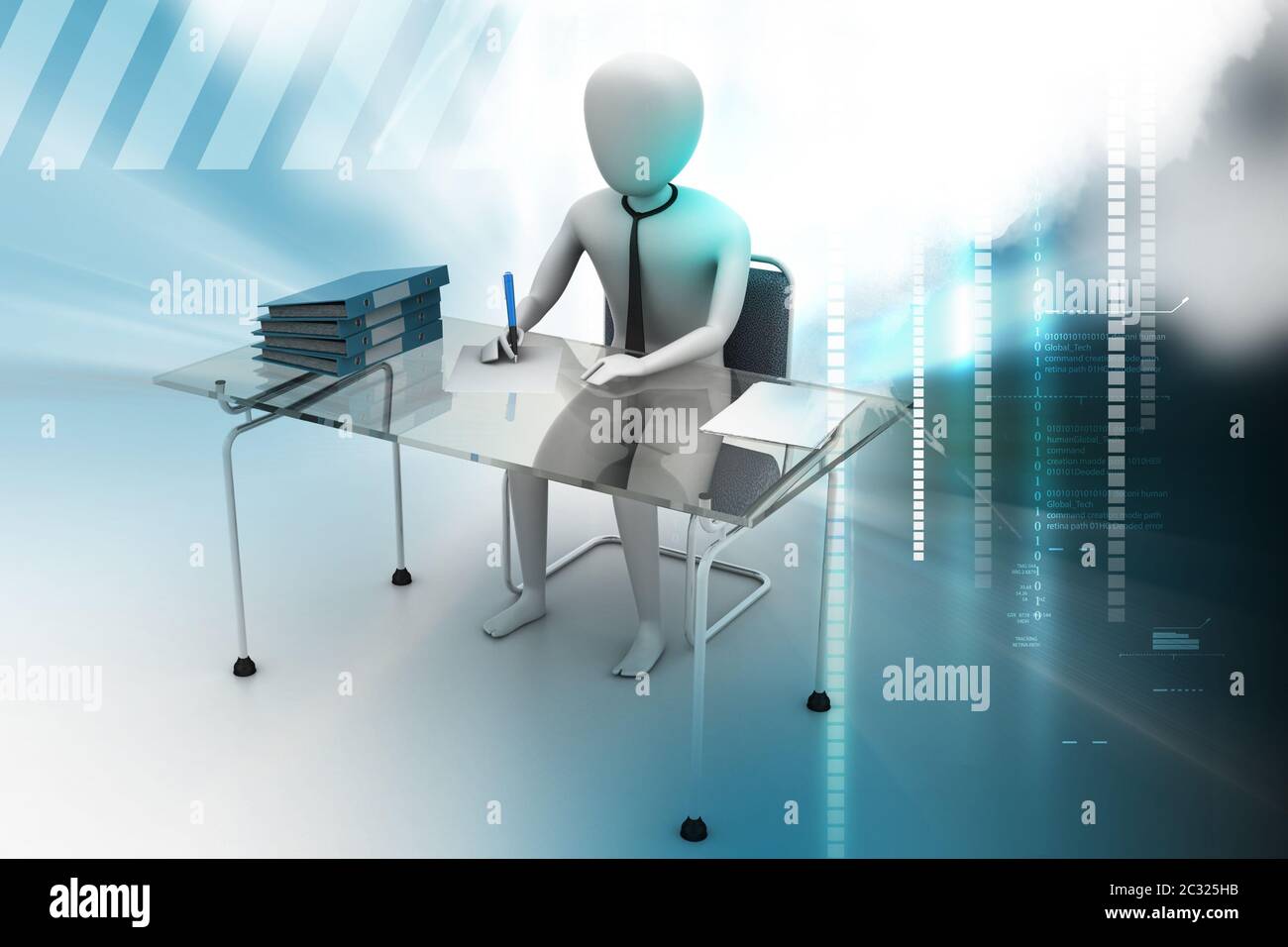 3d man in office work Stock Photo - Alamy