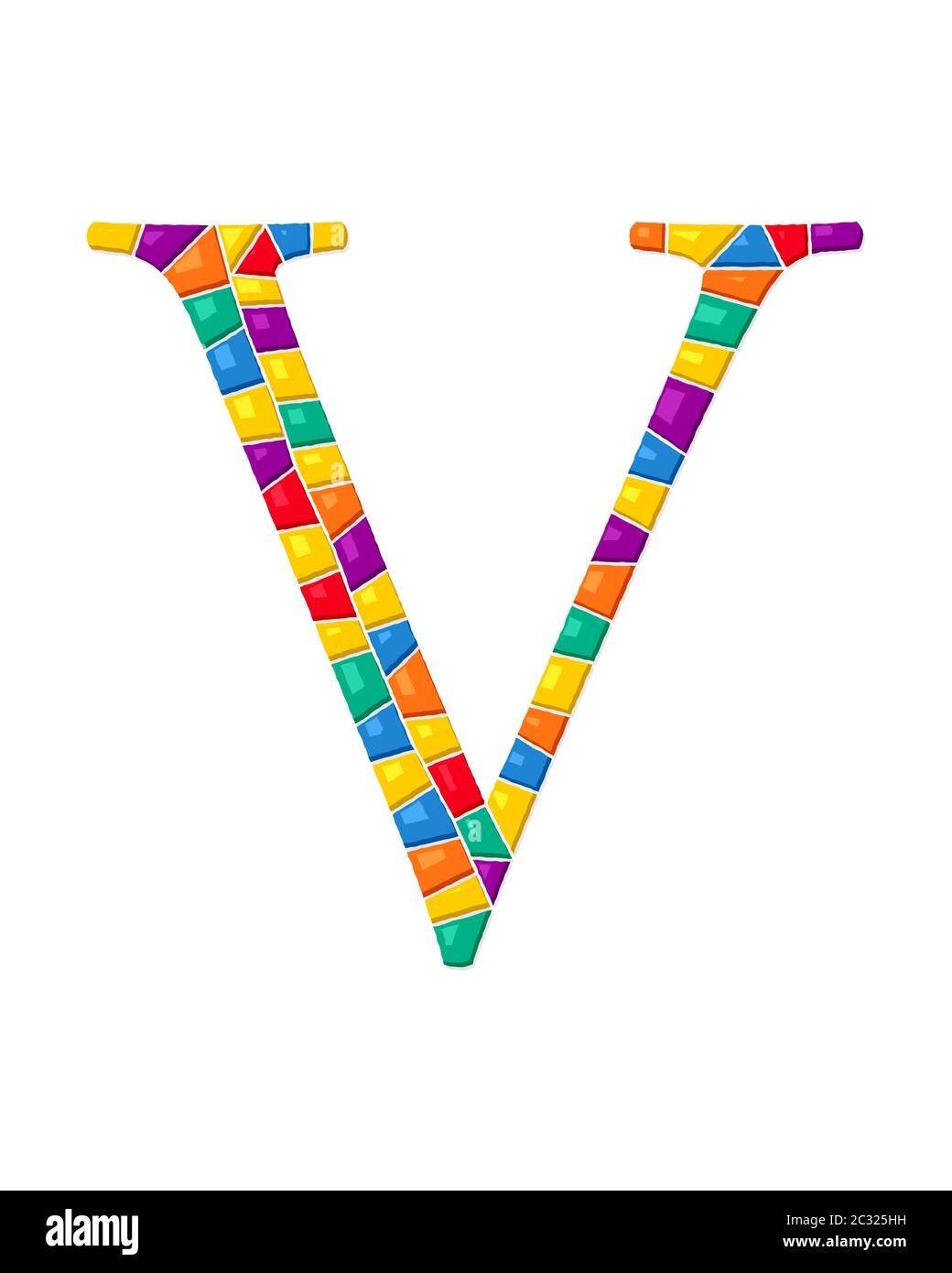 Letter V vector mosaic Stock Photo - Alamy
