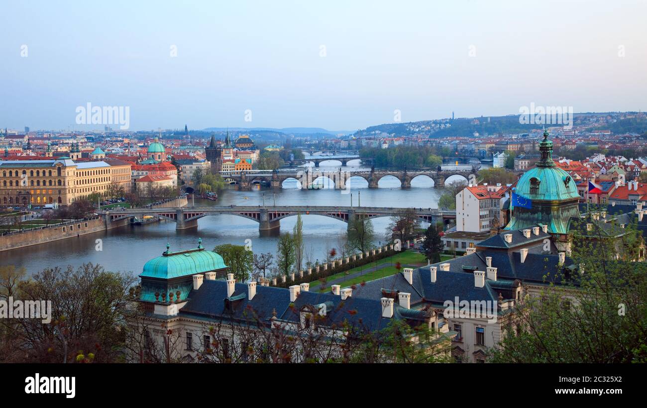View on Prague Bridges Stock Photo - Alamy