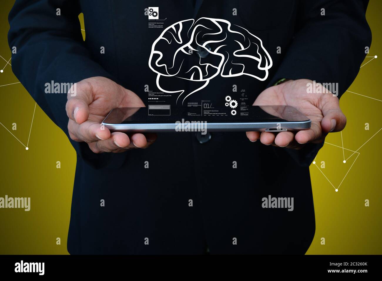 Businessman and Human Brain Stock Photo - Alamy