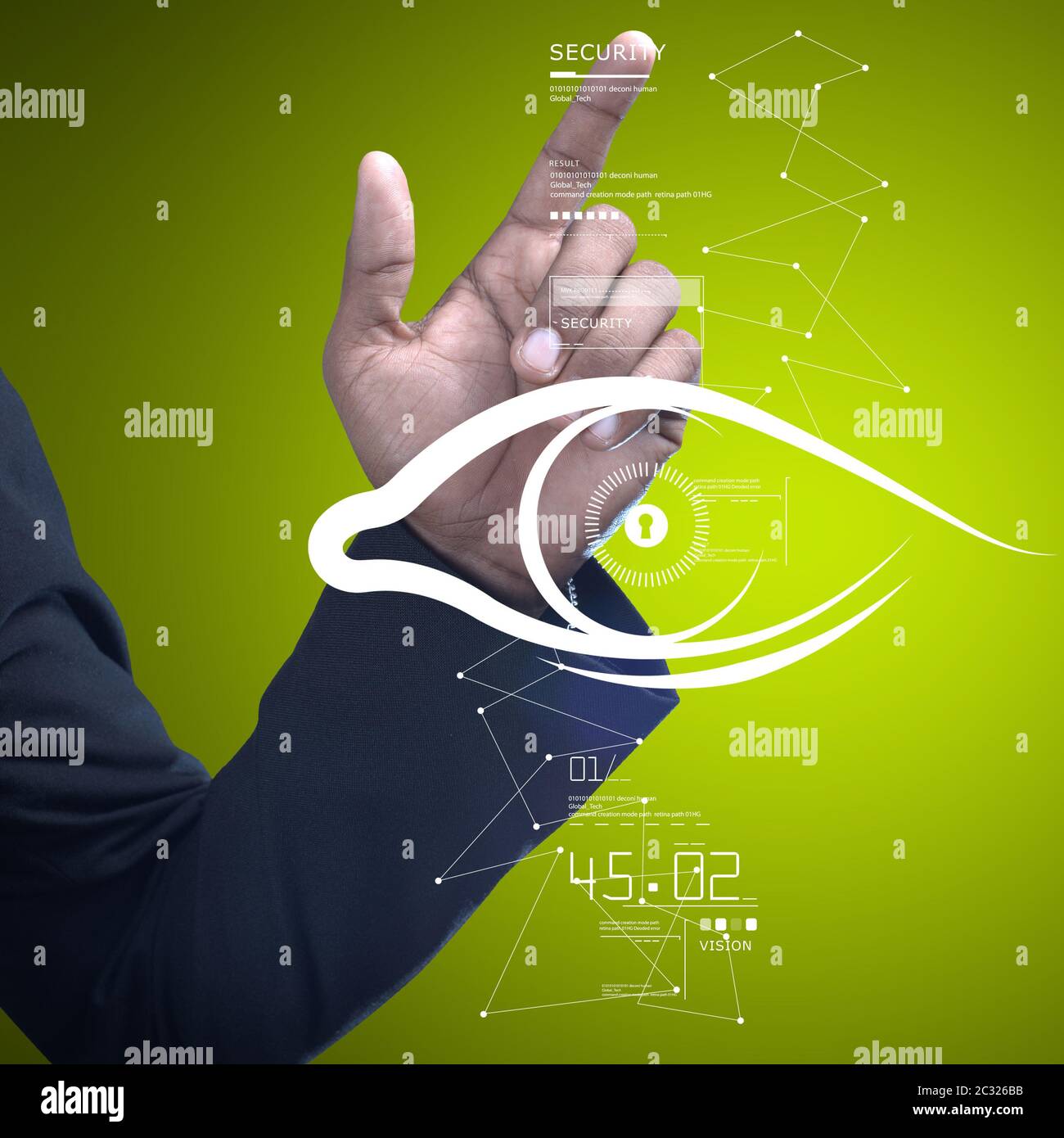 Man Showing human eye Stock Photo - Alamy