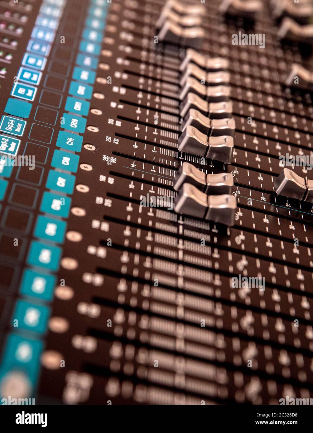audio mixer in the studio for mixing audio from different musical ...