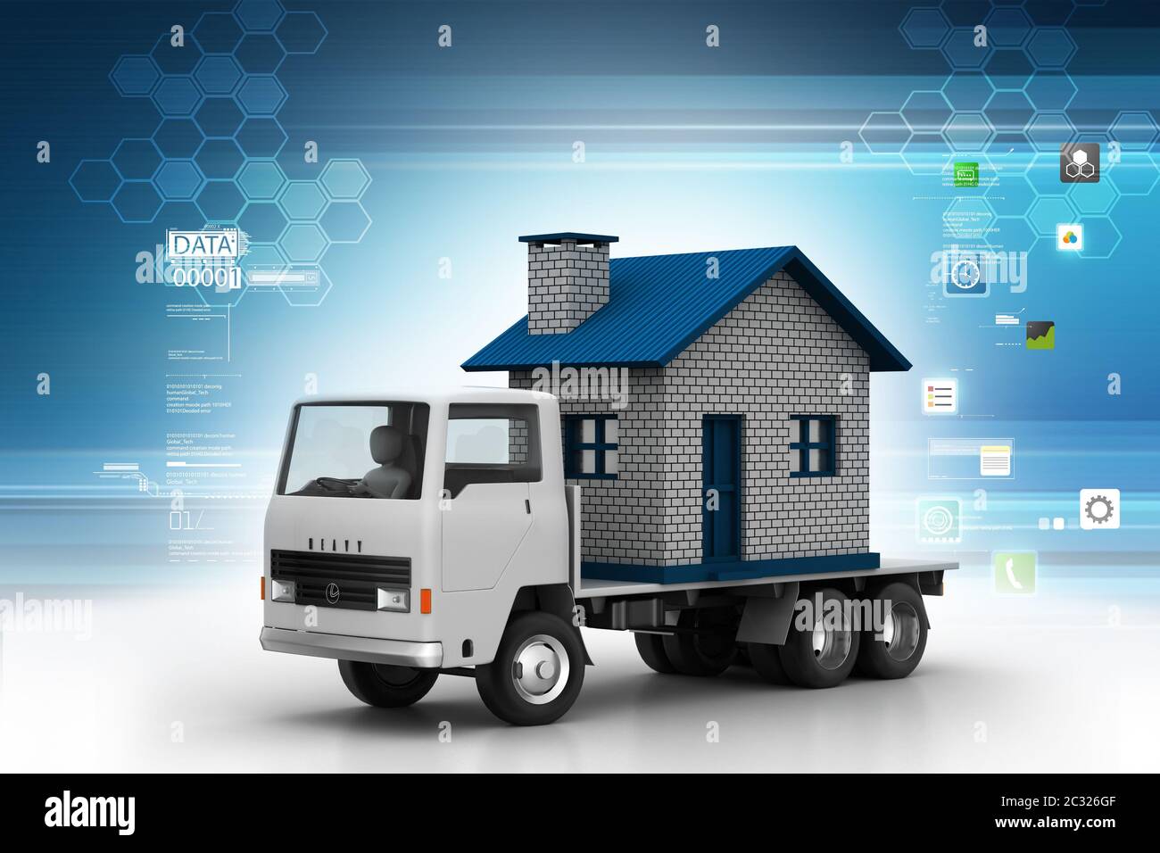 truck carrying home Stock Photo - Alamy