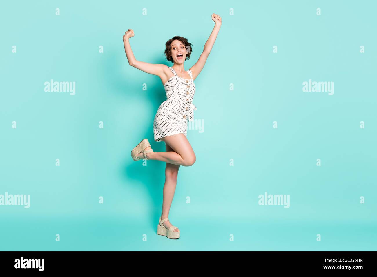 Full length body size view of her she nice attractive lovely charming ...