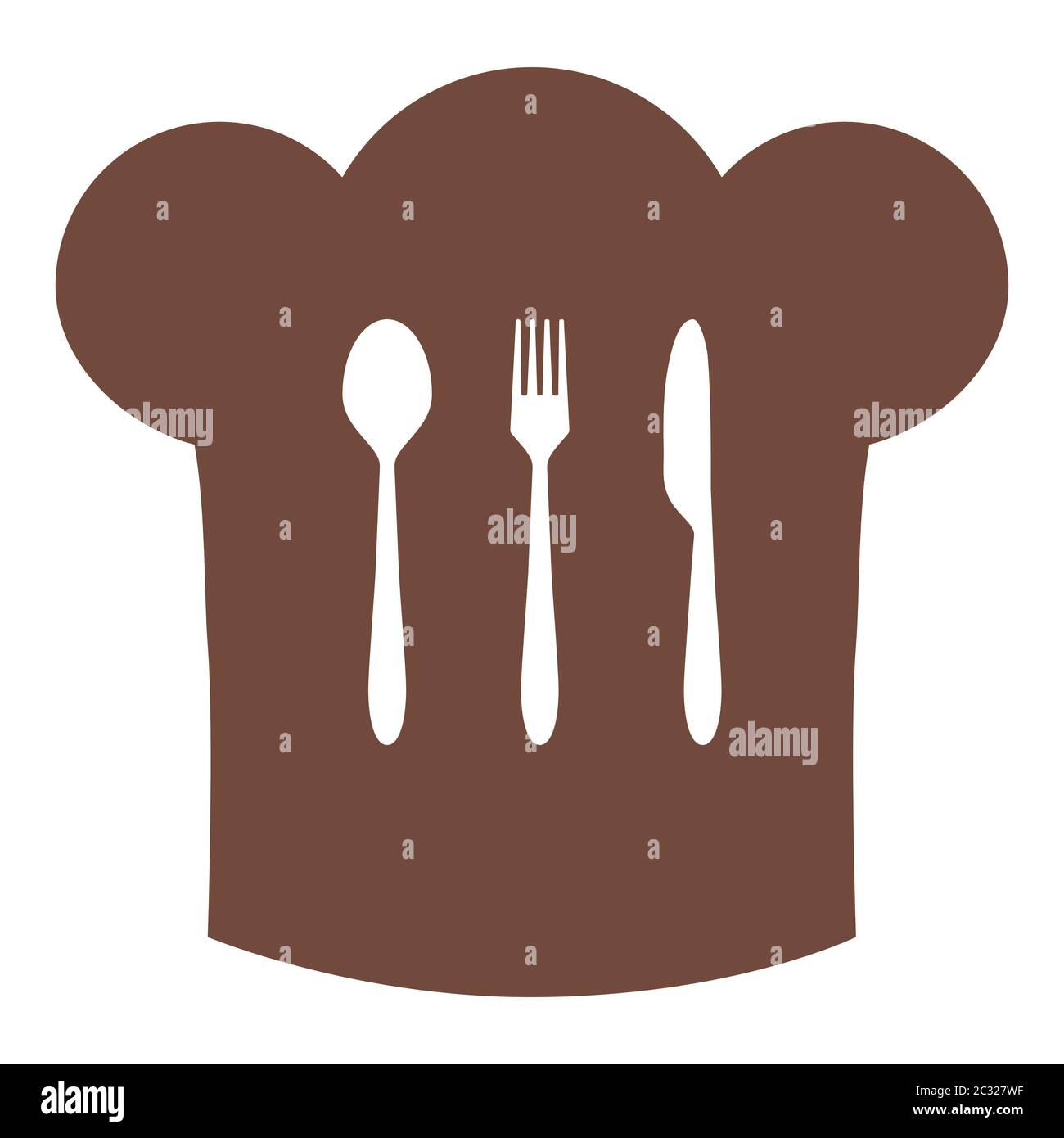 Cutlery and chef hat Stock Photo - Alamy