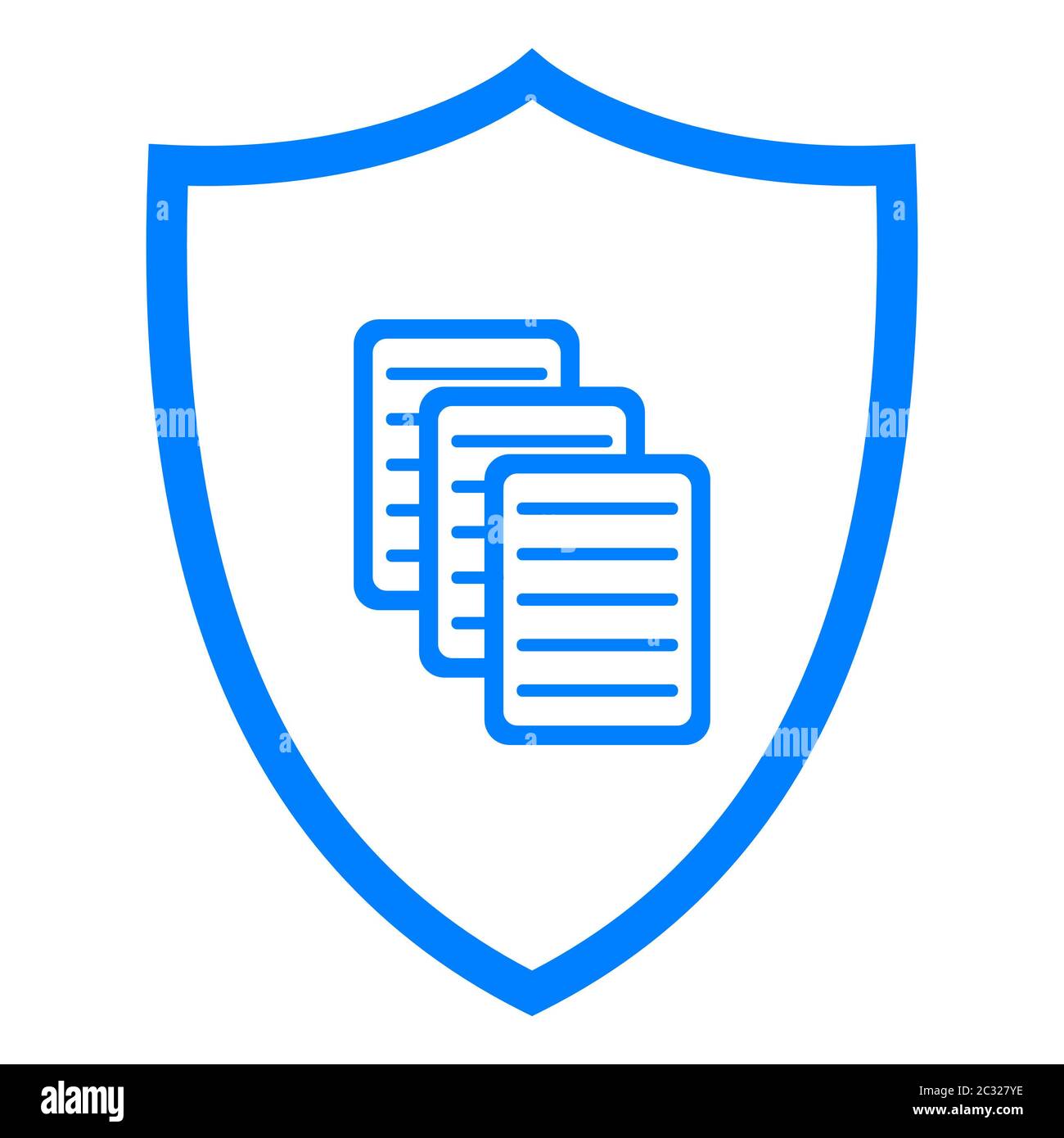 Document and shield Stock Photo - Alamy