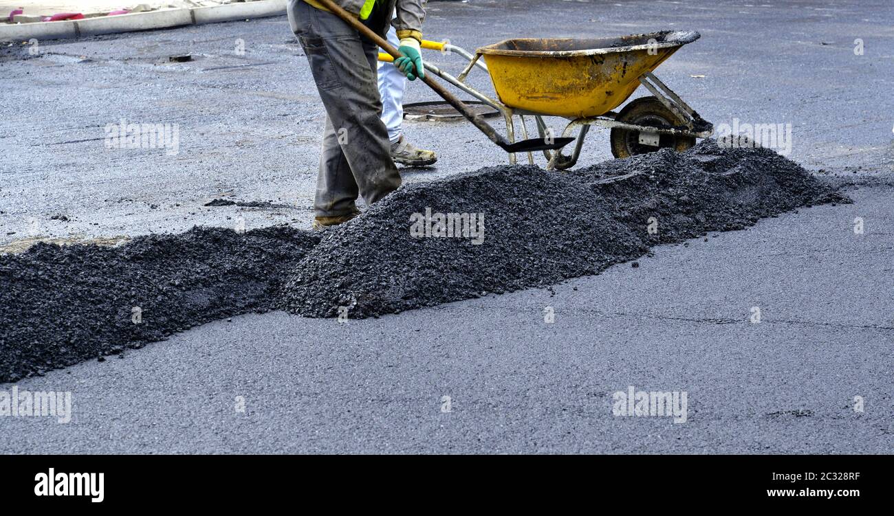 recontruction of a street road, municipal work concept Stock Photo - Alamy