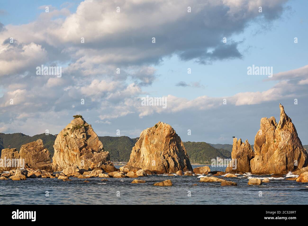 Hashigui-iwa (Bridge Pillar Rocks) at the Kushimoto. Wakayama ...