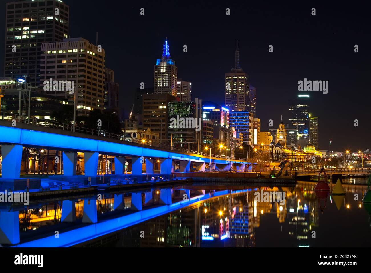 Melbourne at night Stock Photo - Alamy