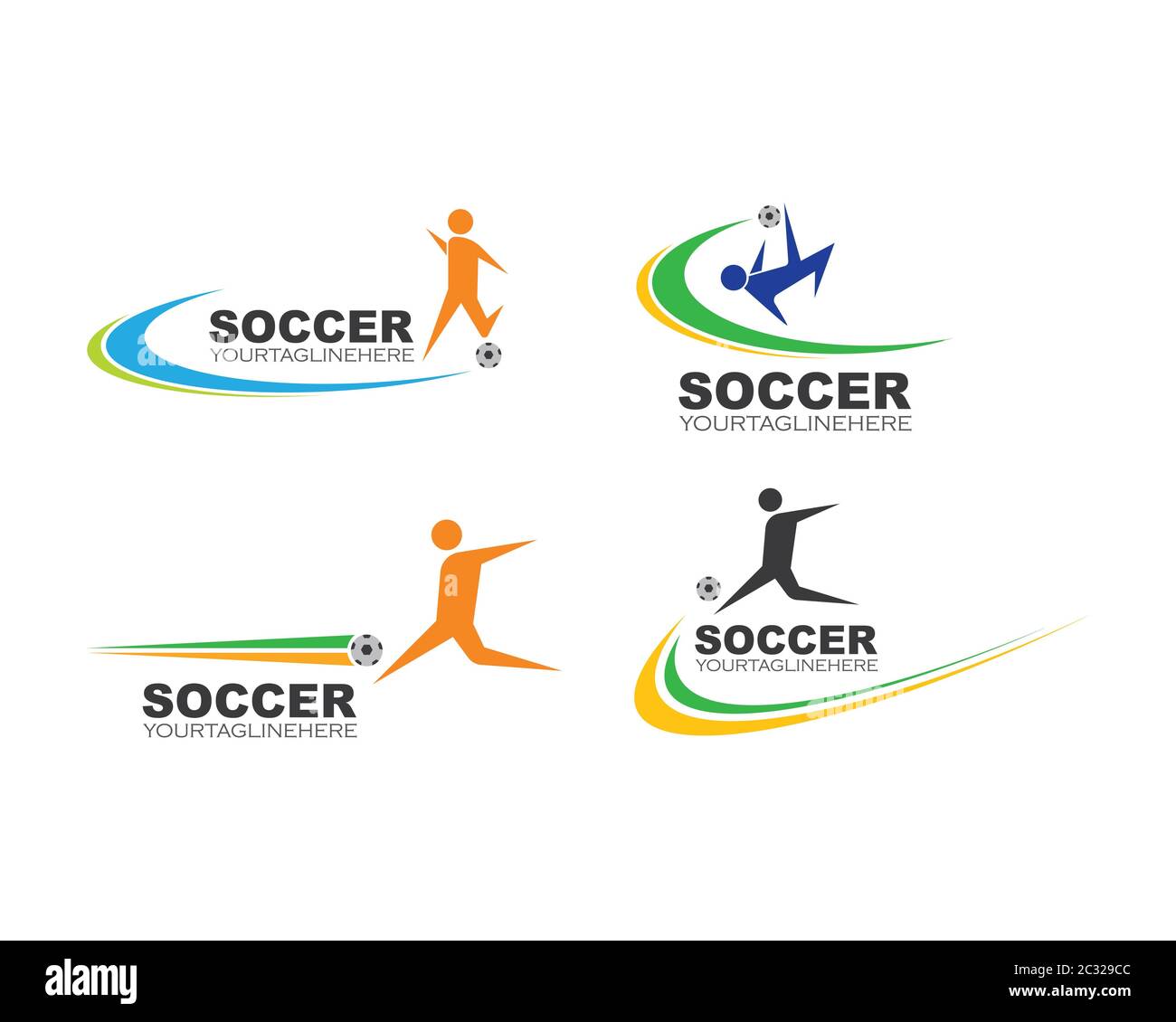 soccer logo and icon illustration vector design Stock Photo - Alamy