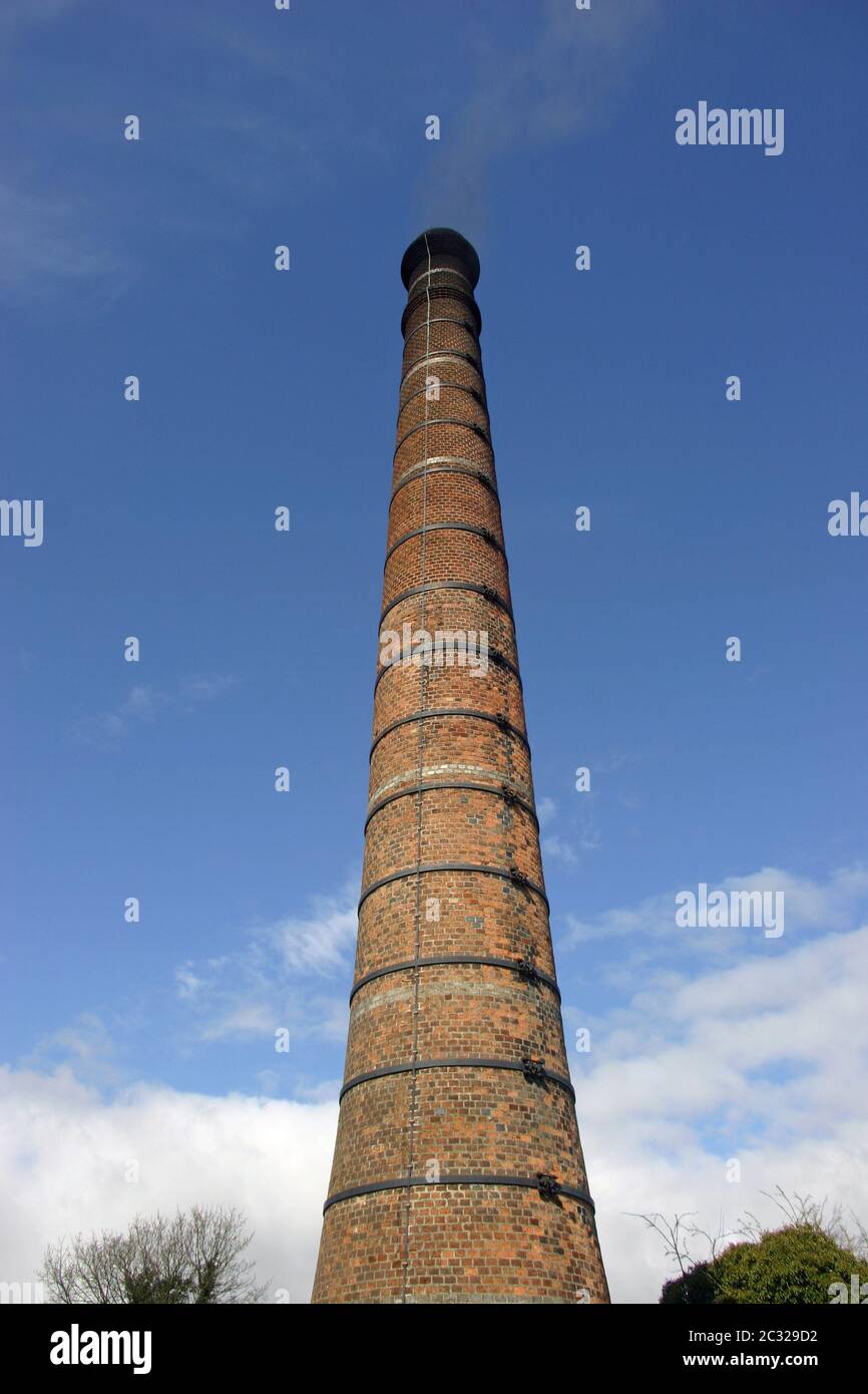 Brick built tall chimney. Connected to water pumps and boilers in a ...