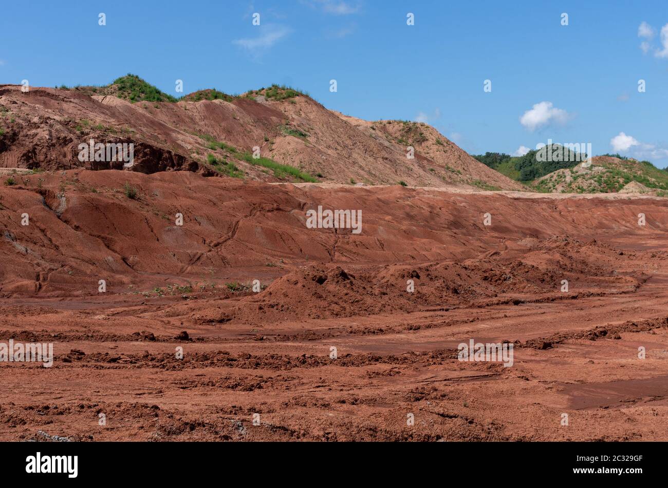 City Papile, Lithuania. Clay career near village Saltiskiai. Nature ...