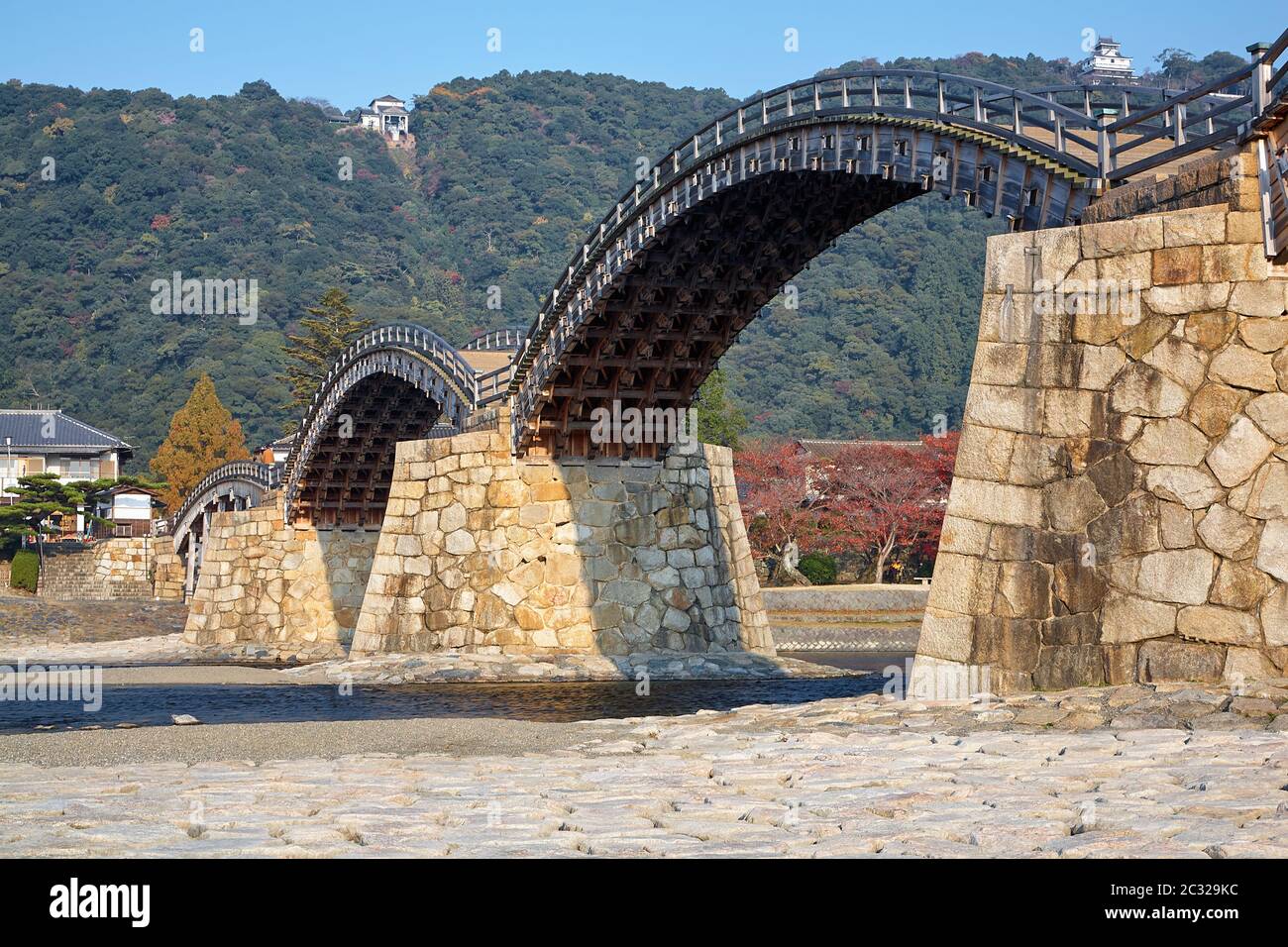 Kintai Bridge in Iwakuni city in the fall, Japan Stock Photo - Alamy