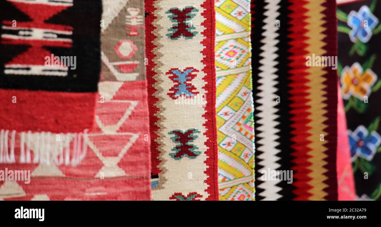 picture of a coooful macedonian hand made traditional woolen rugs ...