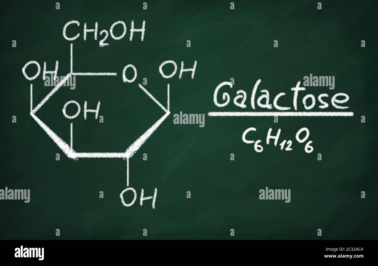 Structural model of Galactose on the blackboard Stock Photo - Alamy