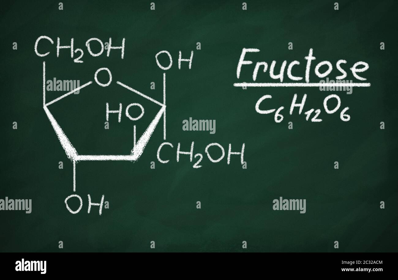 Structural model of Fructose on the blackboard Stock Photo - Alamy