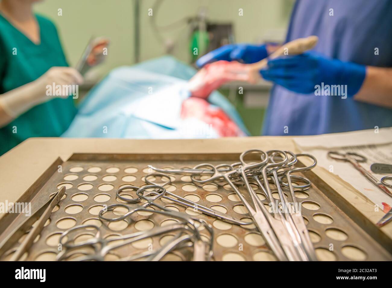 surgical instruments ready for surgery in the operating room Stock ...