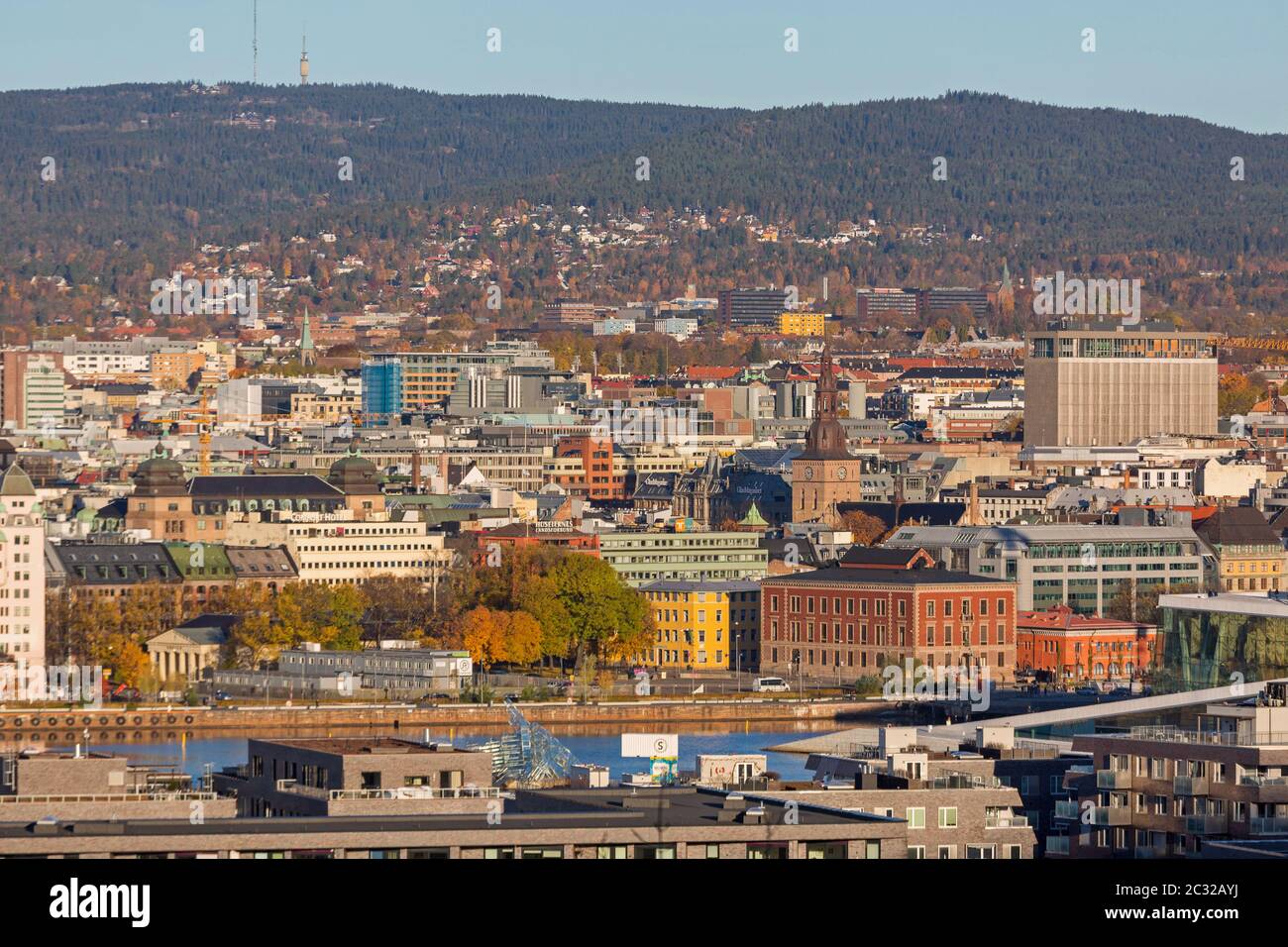 Sunny Day at Autumn in Oslo City Aerial Stock Photo - Alamy