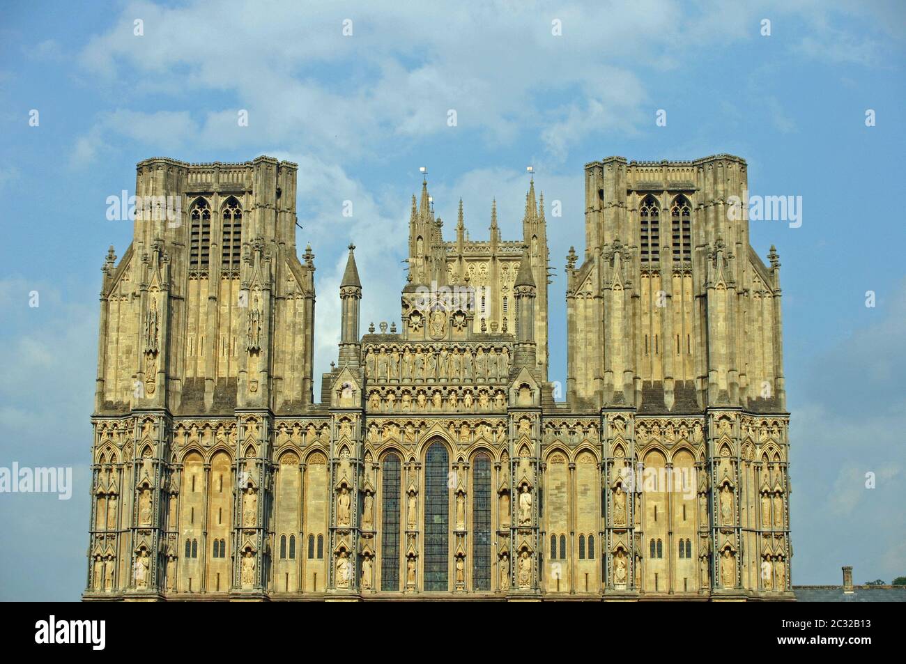 The upper part of the west front of Wells Cathedral, Somerset ...