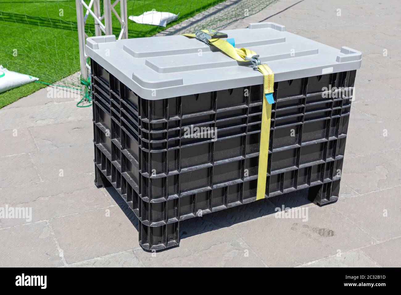 Cargo Pallet Box With Strap Shipping Crate Stock Photo - Alamy