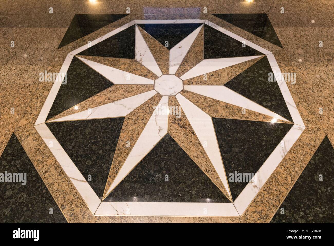Big White Star at Marble Floor Decor Stock Photo - Alamy