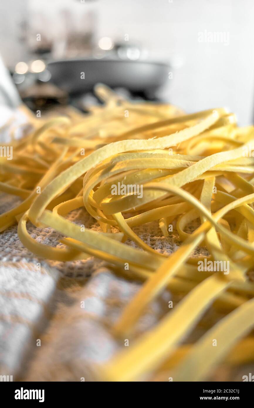 Italian Tagliatelle Pasta Stock Photo - Alamy