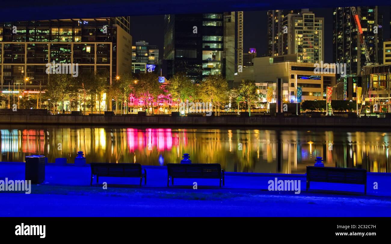Melbourne at night Stock Photo - Alamy