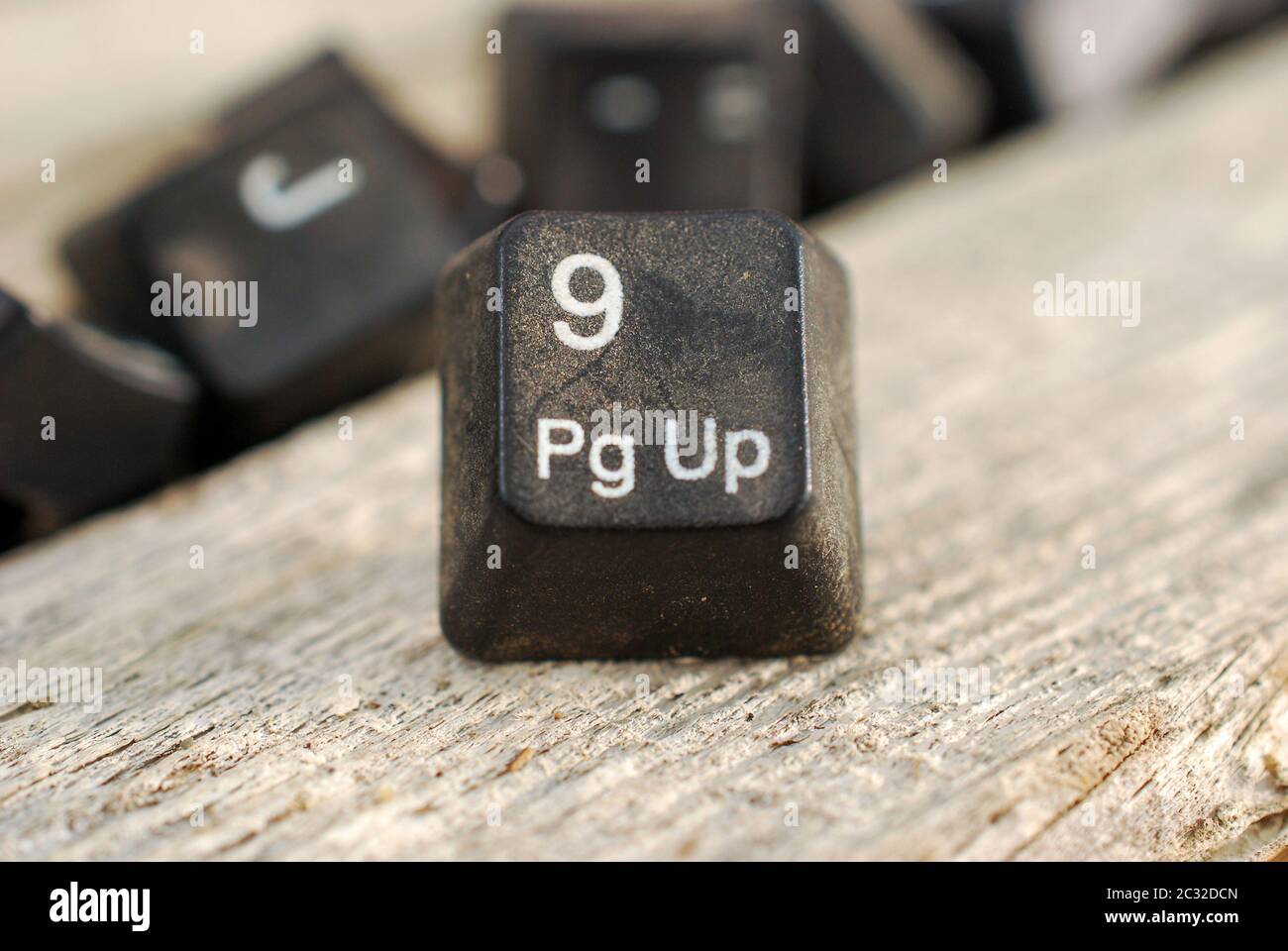 computer keyboard button number 9 on old wood background,image Stock ...