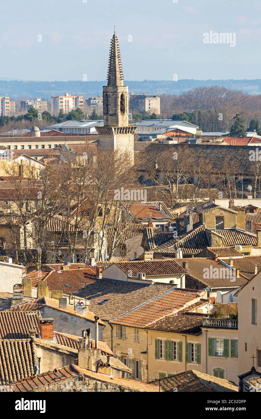 Church Tower Landmark in Avignon Provence France Stock Photo - Alamy