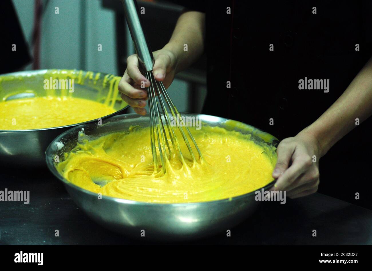 Sponge cake cooking process,batter stirring Stock Photo - Alamy