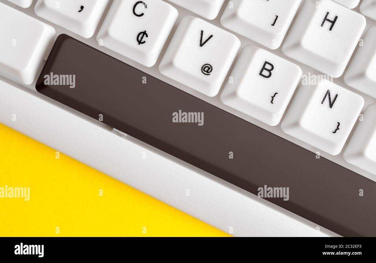 Different Colored Keyboard key With Accessories Arranged On Empty copy ...