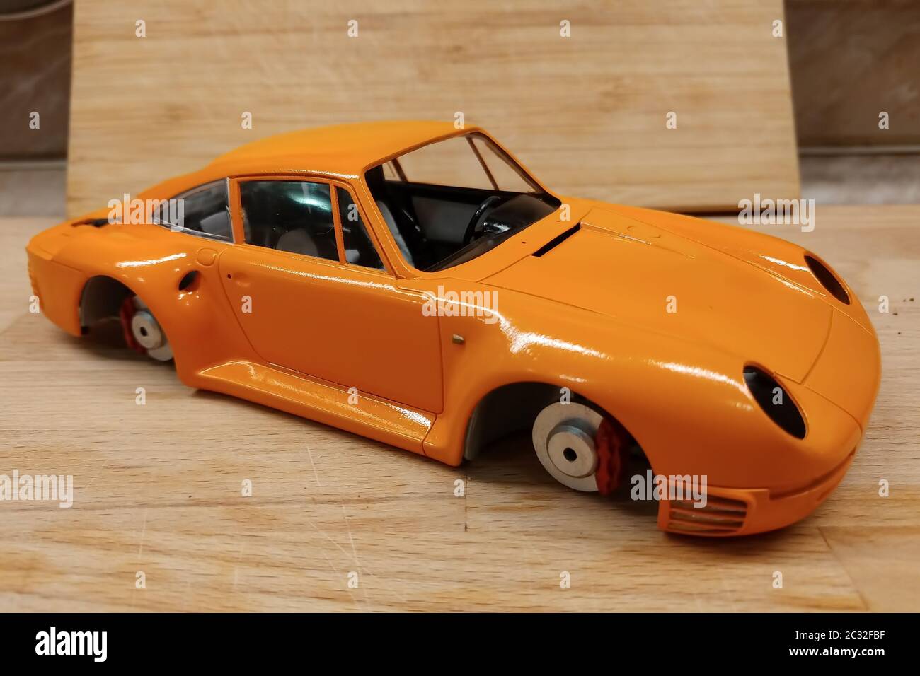 The process of assembling and painting the scale model of the car ...