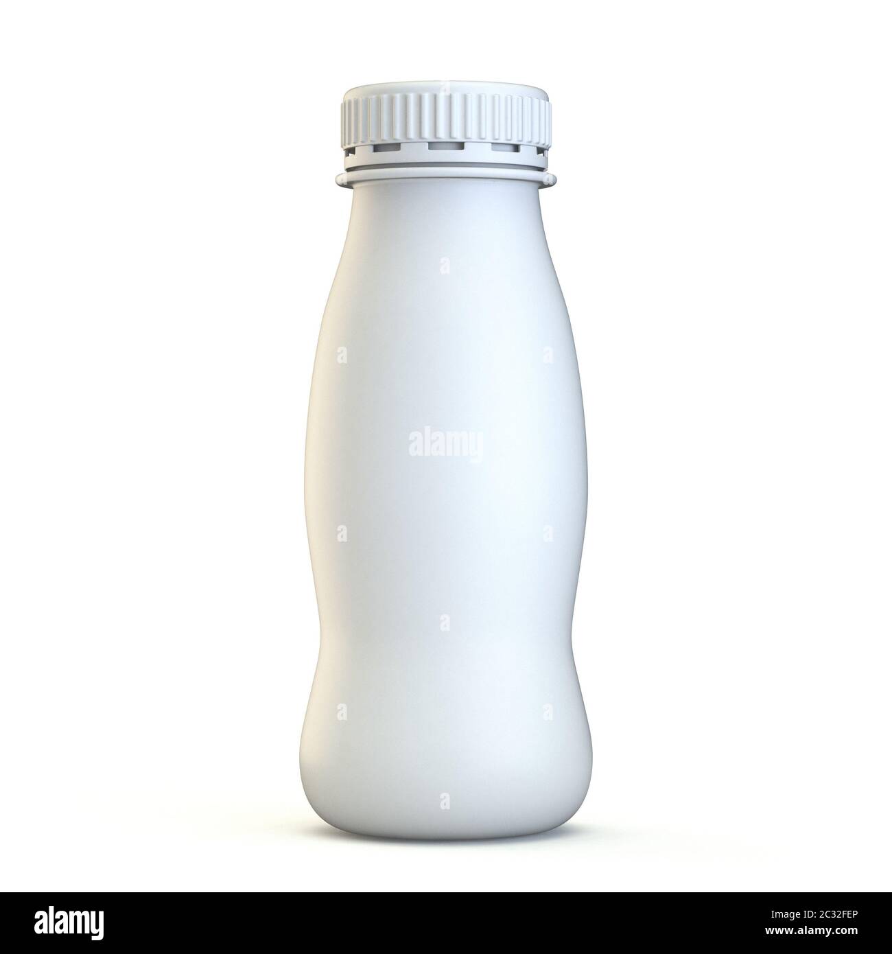 Small white plastic bottle with lid Front view 3D render illustration ...