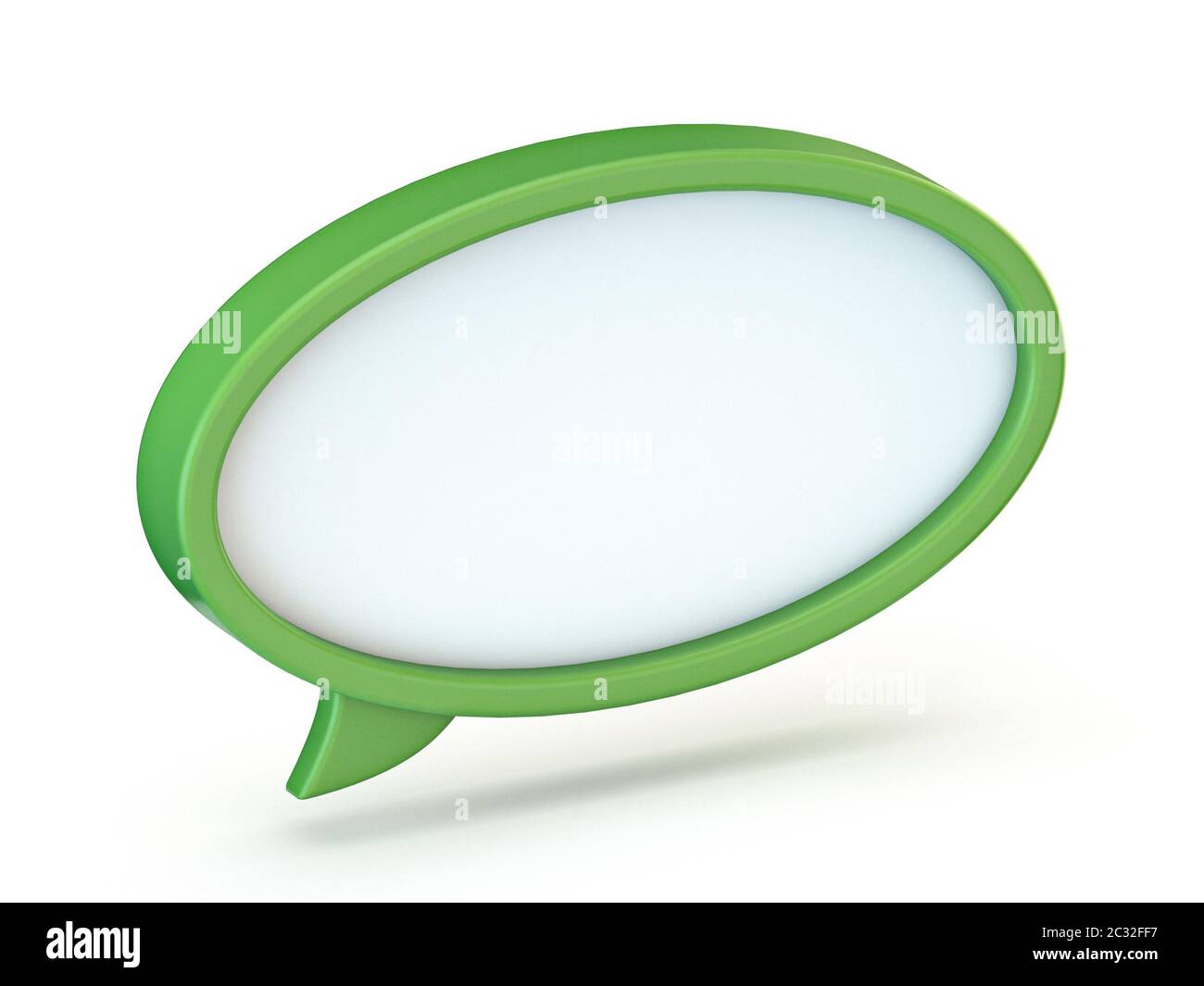 Green speech bubble Ellipse shape 3D render illustration isolated on ...