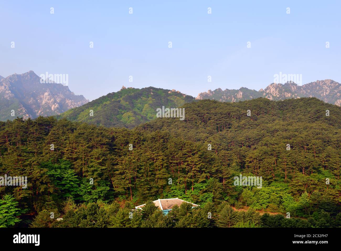 North Korean scenery. The Diamond mountains at sunrise Stock Photo - Alamy